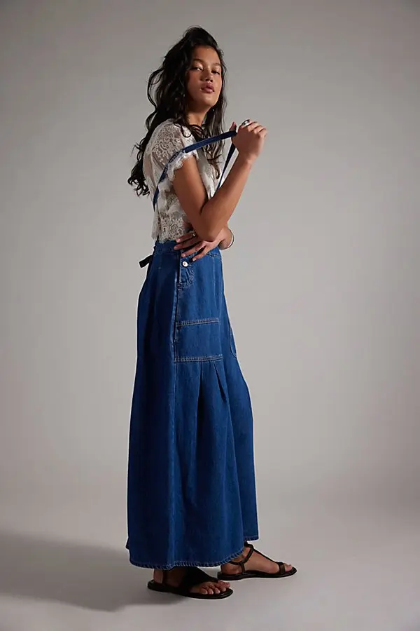 Free People We The Free Arabella Denim One-Piece Skirtall In